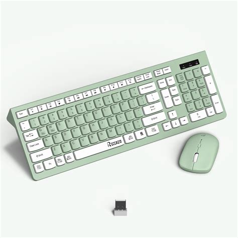 Wireless Keyboard And Mouse Combo Full Sized Wireless Keyboard And Adjustable DPI Mouse 2 4GHz