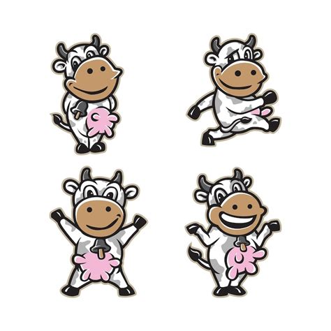 귀여운 소 캐릭터 벡터 Freepik에서 무료 고품질 벡터를 다운로드하세요 Freepik