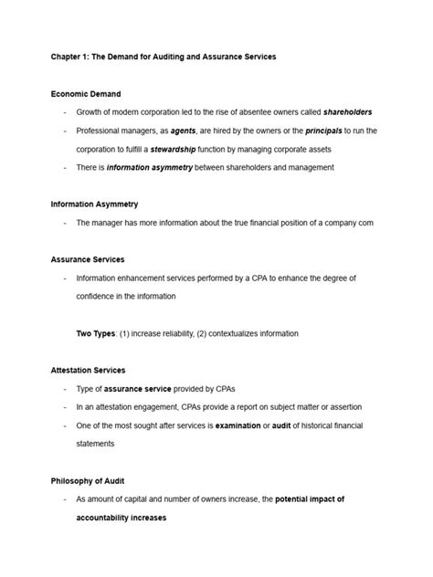 [notes] Unit 1 Introduction To Assurance And Auditing Services Pdf