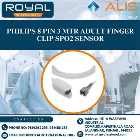 Philips 8 Pin 3 Mtr Adult Finger Clip Spo2 Sensor At ₹ 450 Pulse Oximeter Sensor And Probe In