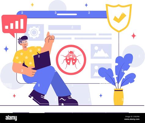 Software Testing Vector Illustration Featuring Application Engineering Debugging Processes