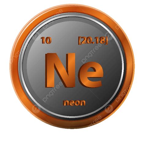 Neon The Chemical Element Displaying Its Symbol Atomic Number And