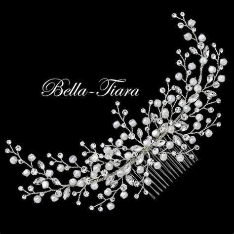 Crystal Ivory Pearl Comb Bridal Hair Clip Wedding Hair Clip Etsy