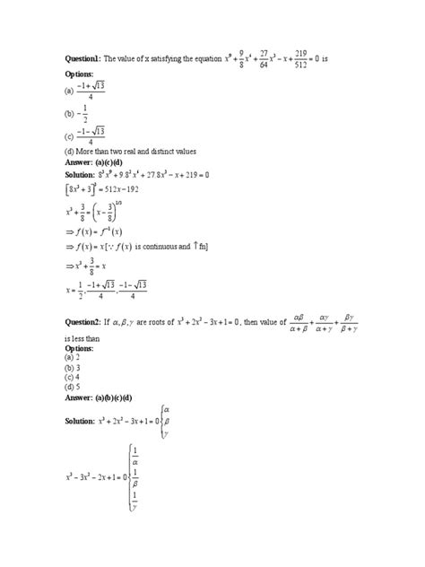 Mcq Solutions 1 To 100 Download Free Pdf Zero Of A Function