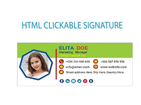 A Html Clickable Email Signature Upwork