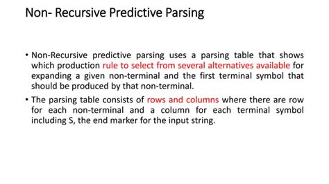 Non Recursive Predictive Parsingpptx
