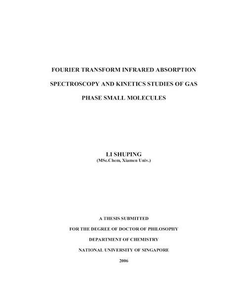 Pdf Fourier Transform Infrared Absorption Spectroscopy And Kinetics … · 2018 1 9 · To