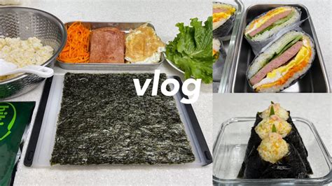 Vlogㅣ김밥김특집🍙 김을 활용한 여러가지 도시락싸기ㅣ꼬마김밥 소고기김밥 명란마요삼각김밥 김밥버거 양배추참치김밥 Youtube