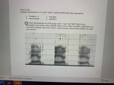 Extra Credit Examine Spectrograms A B And Below