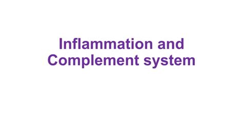 Inflammation And Complement Systems 2pptx