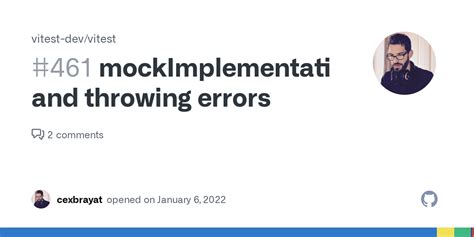 Mockimplementation And Throwing Errors Issue Vitest Dev Vitest Github
