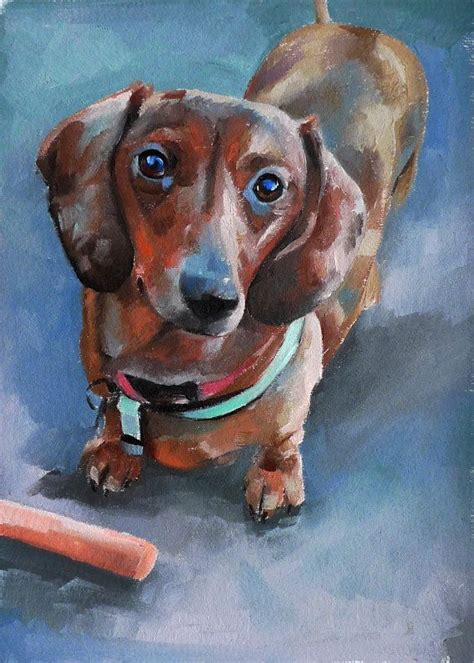 Custom Dachshund Painting Dog Art Dog Paintings