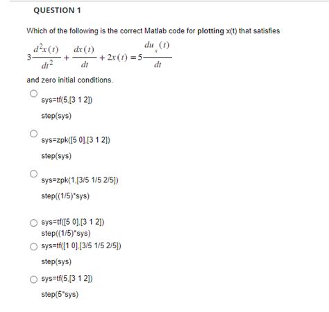 Solved QUESTION Which Of The Following Is The Correct Chegg