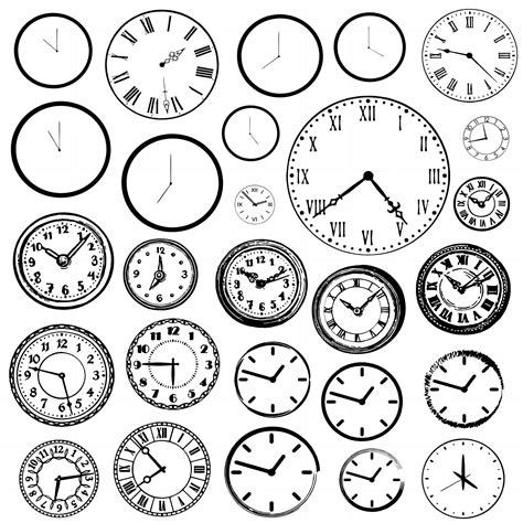 Clock Face Svg Bundle Clock Face Clipart For Cricut Clock Silhouette