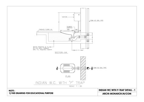 Indian Wc With P Trap Detail One ⋆ Archi Monarch