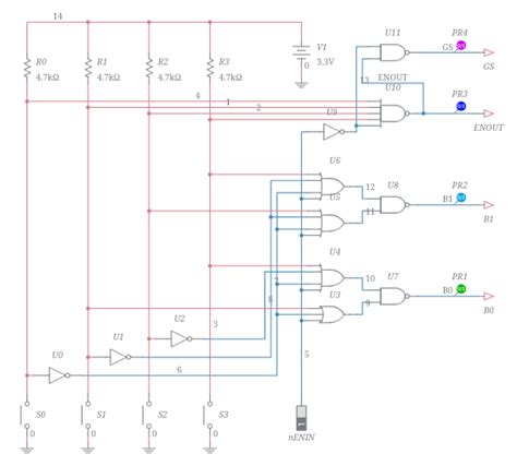 Copy Of 1 Of 4 To 2 Bit Binary Priority Encoder Multisim Live
