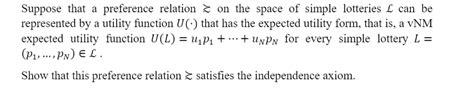 solved suppose that a preference relation { on the space of