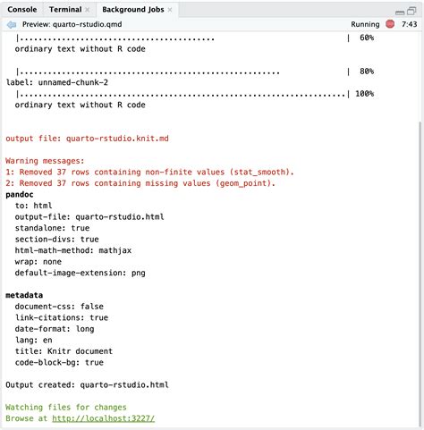 Quarto Integration RStudio User Guide