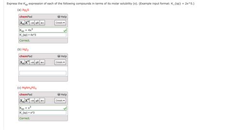 Solved Express The Ksp ﻿expression Of ﻿each Of ﻿the