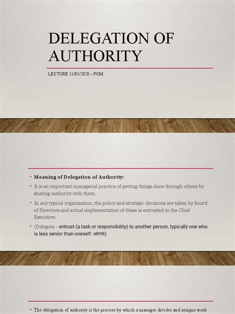 Delegation Of Authority Lecture Principles Of Management Pdf Psychological Concepts Psychology
