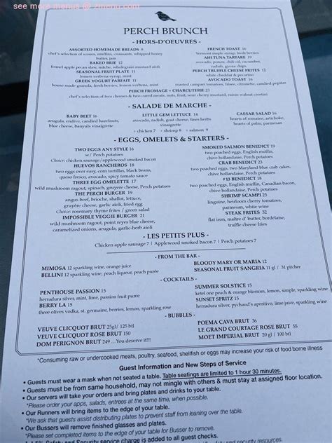 Online Menu Of Perch Restaurant Los Angeles California 90013 Zmenu
