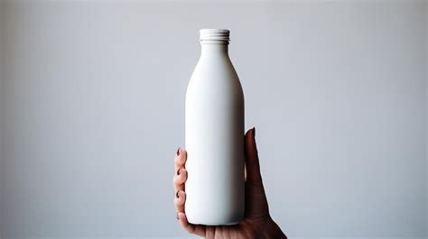 Human Hand Holding An Empty White Bottle For Mockup Premium Ai