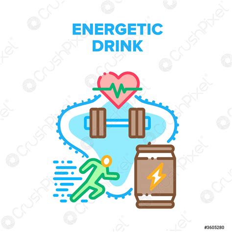 Energetic Drink Vector Concept Color Illustration Stock Vector