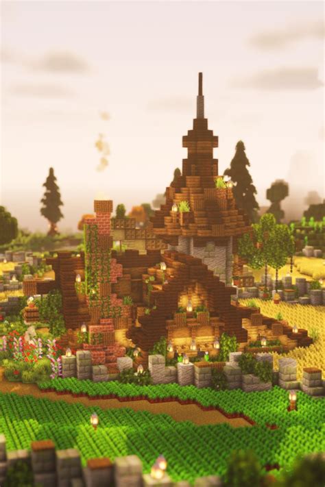 Minecraft Overgrown Windmill Farm House Tutorial Minecraft Farm