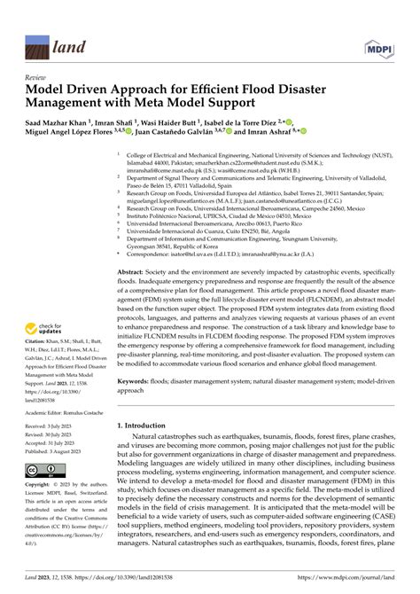 Pdf Model Driven Approach For Efficient Flood Disaster Management With Meta Model Support