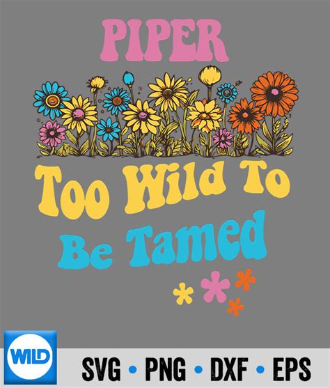 Piper Name Svg Piper Name Cute Retro Girls Wildflower Piper Name Svg