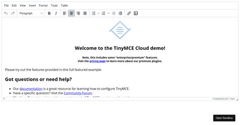 Tinymce 541 Codesandbox