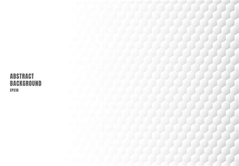 Abstract White Hexagon Embossed Pattern Background And Texture With Copy Space Luxury Style