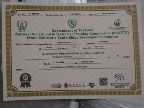 Full Stack Developer Certificate Sadia Saleem