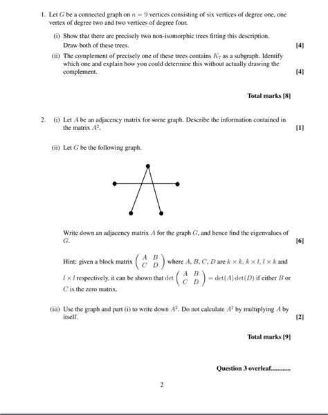 Solved Let G Be A Connected Graph On N Vertices Chegg