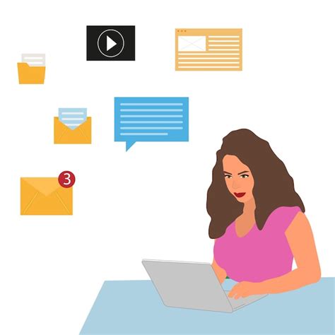 premium vector business woman entrepreneur working with laptop at table software developer