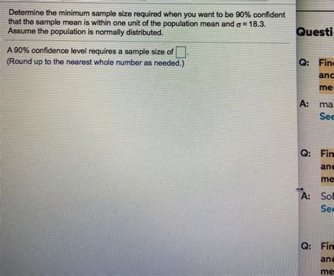 Solved Determine The Minimum Sample Size Required When You Chegg