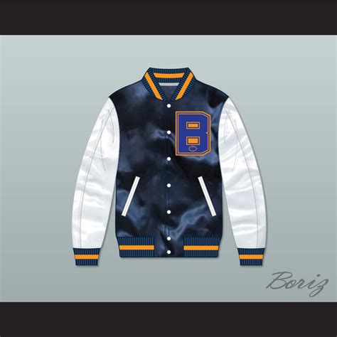 Lethal Weapon 2 Martin Riggs Navy Blue and White Varsity Letterman Satin Bomber Jacket — BORIZ