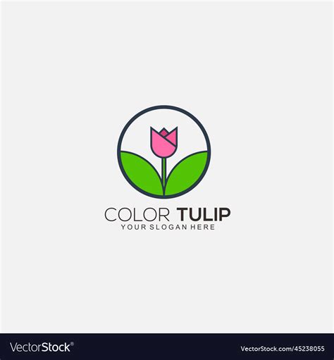 Tulip Color Design Gradient Color Symbol Vector Image