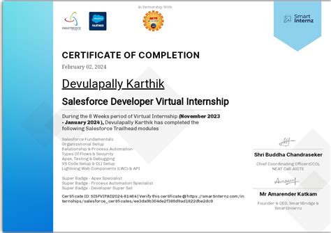 Karthik Devulapally On Linkedin Smartinternz Salesforce Skilledonsalesforce Thesmartbridge