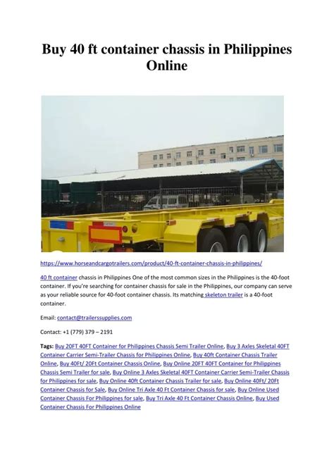 Ppt Buy 40 Ft Container Chassis In Philippines Online Powerpoint