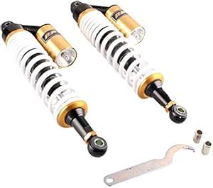 Mallofusa Motorcycle Pair Rear 400mm Shock Absorbers For Yamaha Suzuki