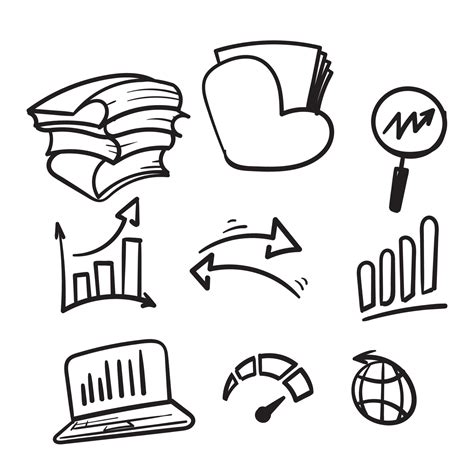 Hand Drawn Simple Set Of Data Analysis Related Vector Line Icons In