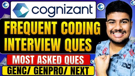 Cognizant Most Frequently Asked Coding Questions Crack Genc Genc Next Genc Pro Youtube