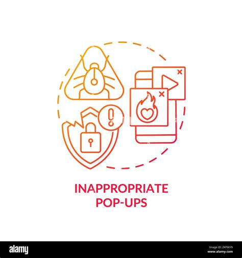 Inappropriate pop-ups red gradient concept icon Stock Vector Image & Art - Alamy