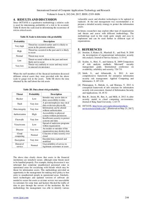 Efficacy Of Octave Risk Assessment Methodology In Information Systems