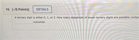 a ternary digit is either 0 1 or 2 how many