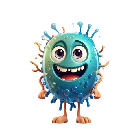 흰색 배경에 고립 된 블루 바이러스 만화 캐릭터의 3d 렌더링 그림 일러스트 그림 일러스트 만화 일러스트 3d 일러스트 Png 일러스트 및 이미지 에 대한 무료