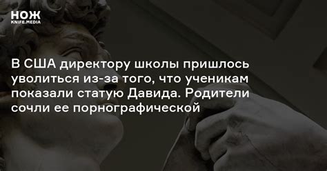 В США директору школы пришлось уволиться из за того что ученикам показали статую Давида