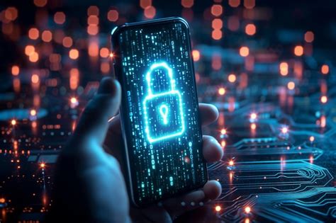 Premium Photo Mobile Phone Encrypted With A Padlock Symbolizes Secure