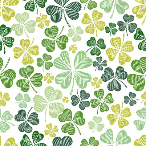 Premium Vector Cloverleaf Seamless Pattern With Attractive Colors On White Background